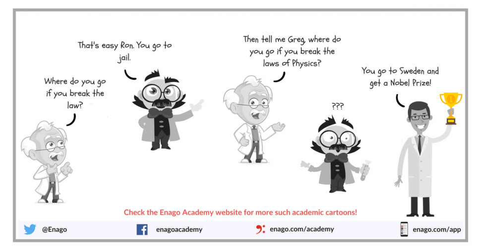 Academic Cartoon on the Laws of Physics - Enago Academy