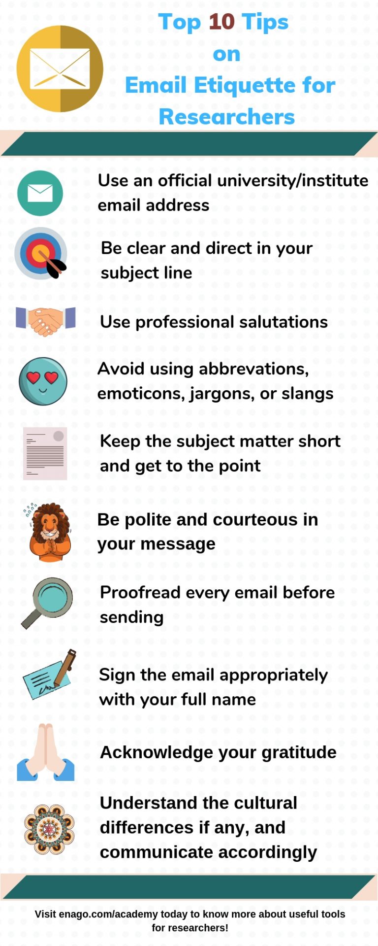 Top 10 Tips on Email Etiquette for Researchers - Enago Academy